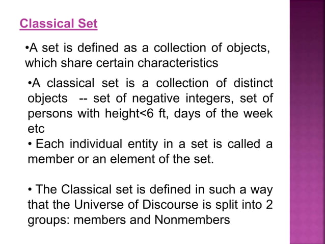 Classical Sets & fuzzy sets | PPTX