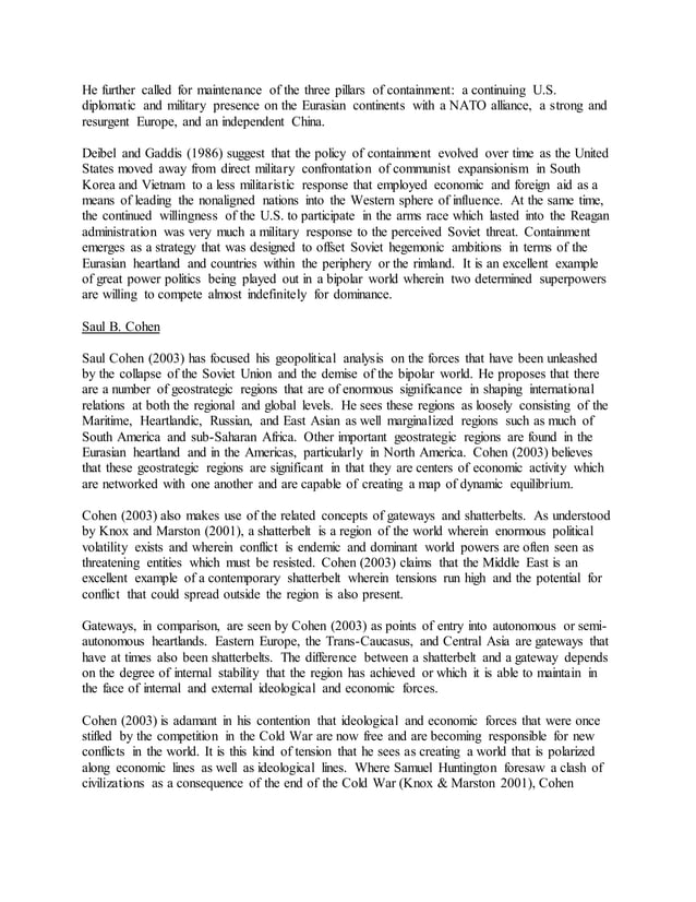 Classical geopolitics | DOCX | Geography | Science