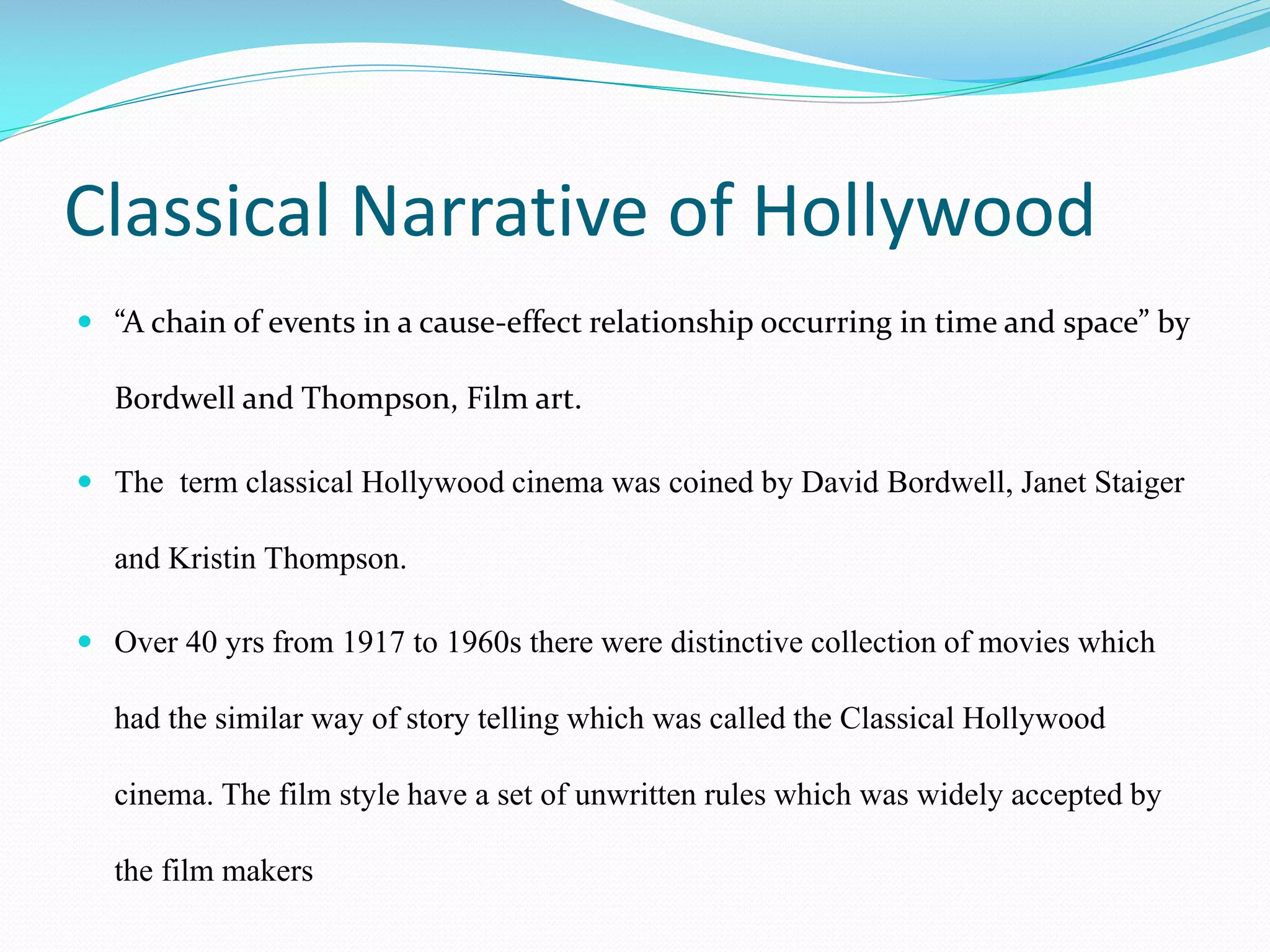 Classical hollywood cinema | PPTX