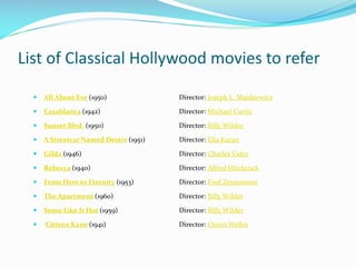 Classical hollywood cinema | PPTX