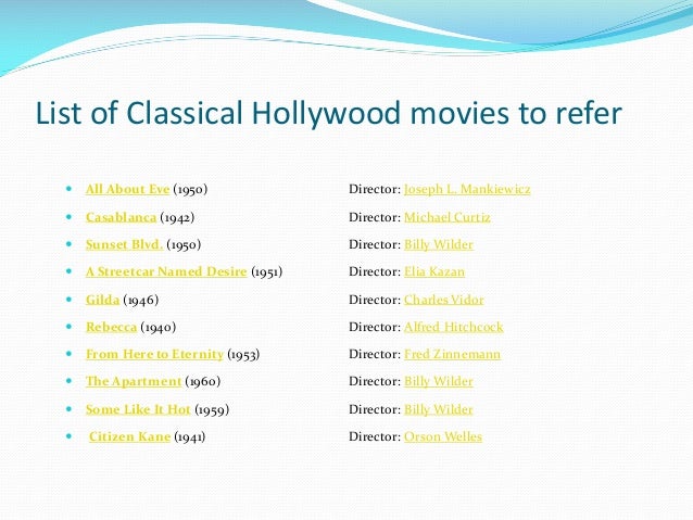 Classical hollywood cinema