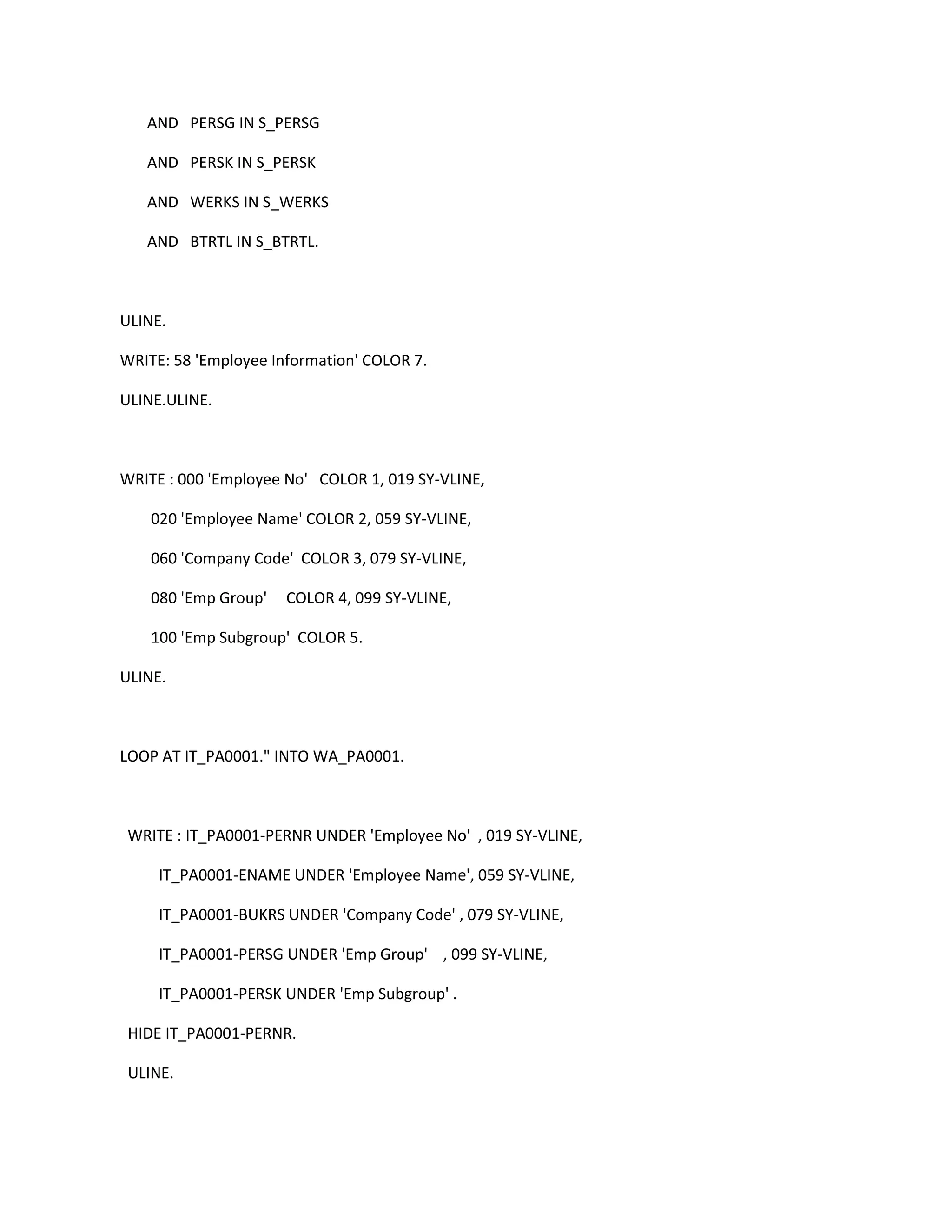 Classical ABAP interactive report | PDF
