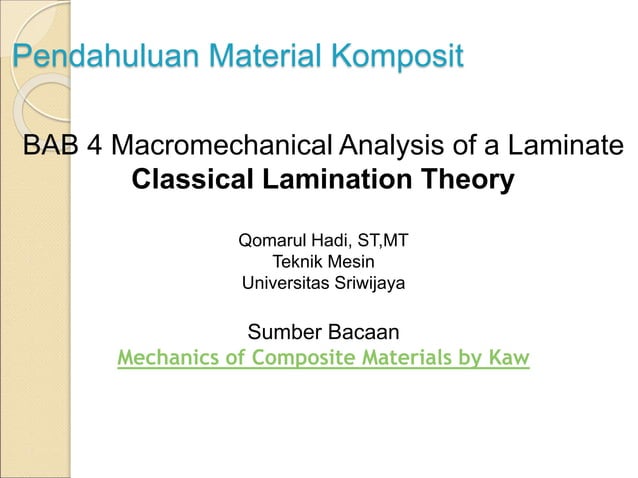 Classical Lamination Theory Ppt