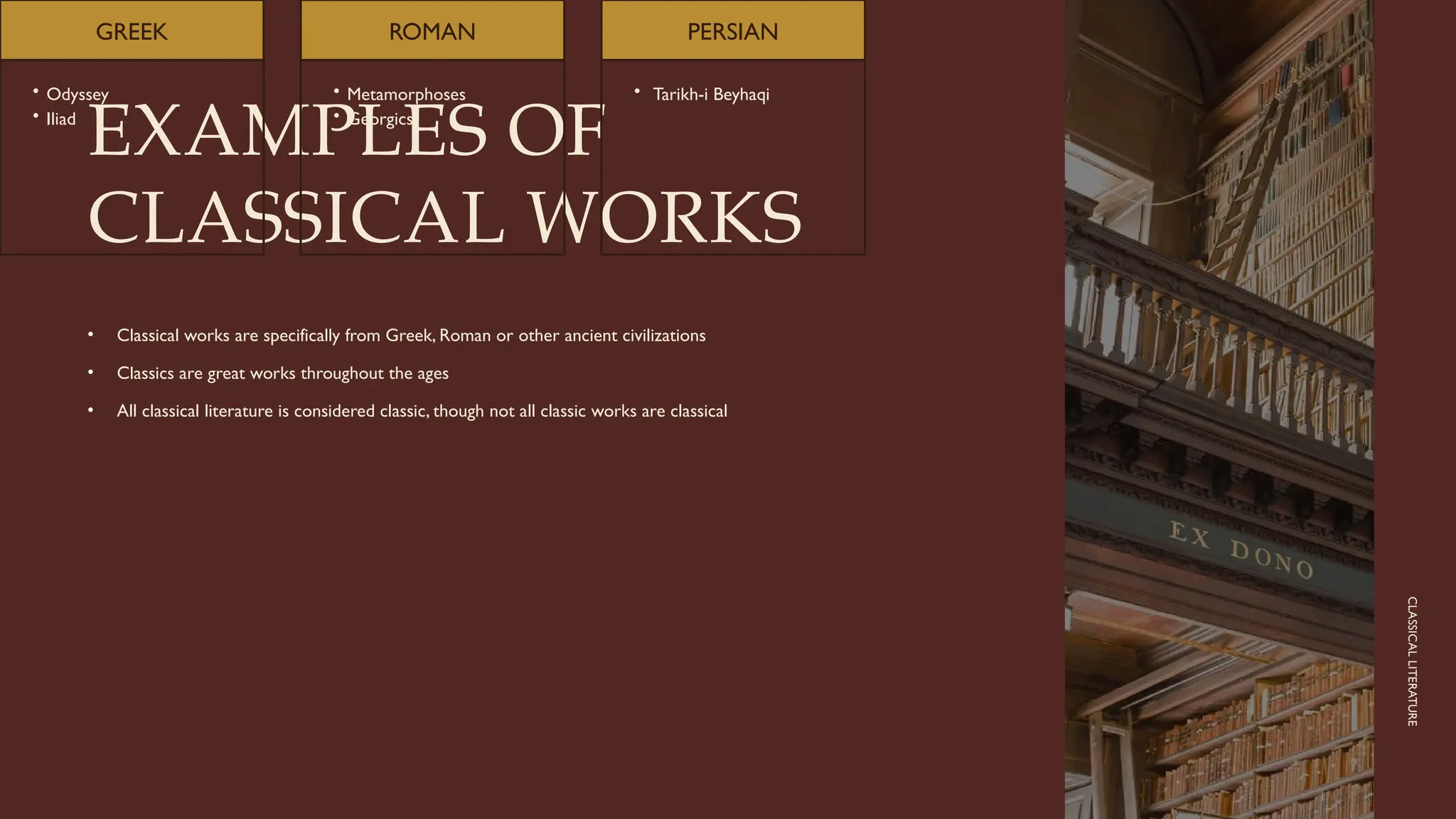 CLASSICAL LITERATUE.pptx b nh,bjm.mjm.m.m. | PPTX