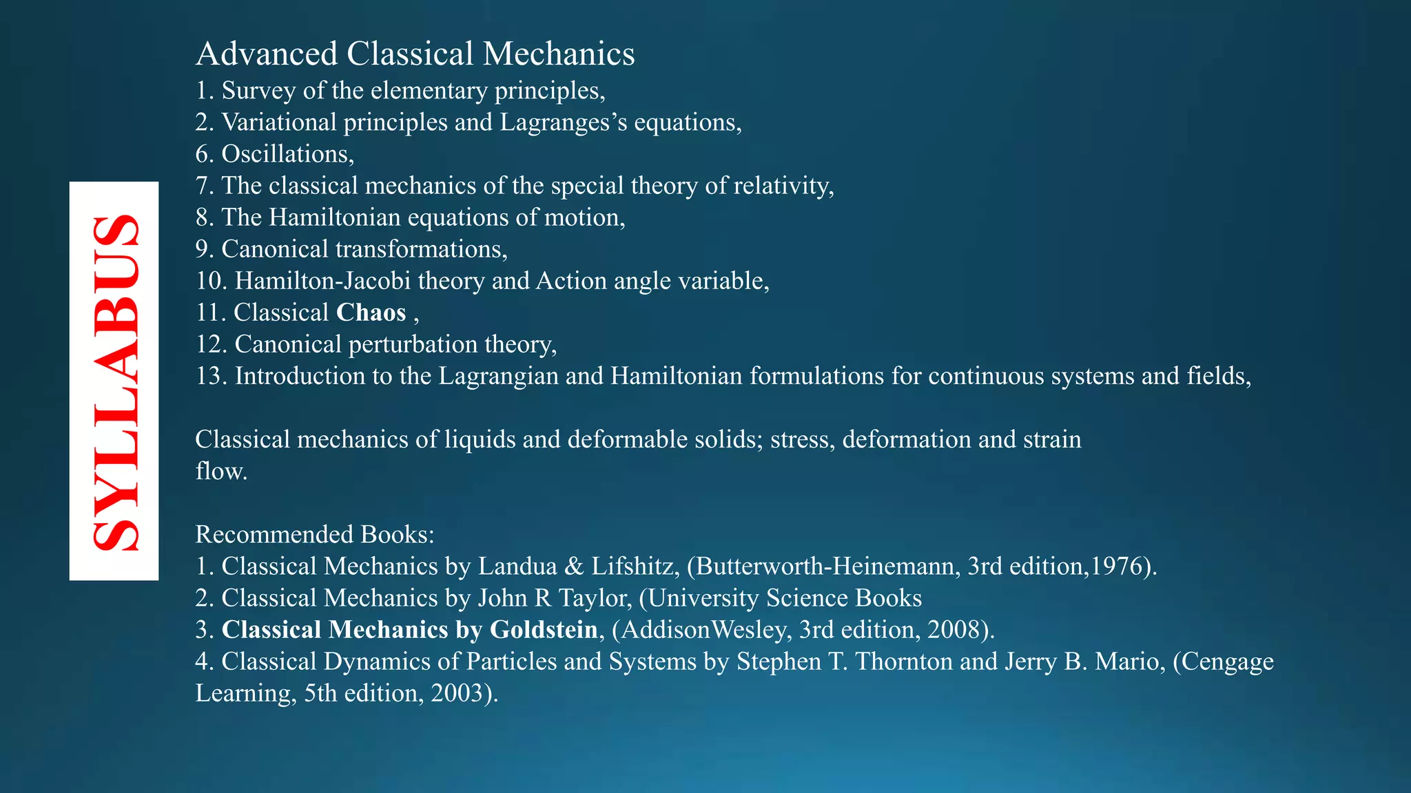 Classical mechanics introduction | PPTX