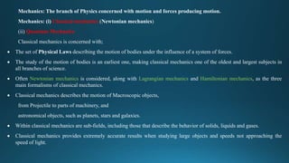 Classical mechanics introduction | PPTX
