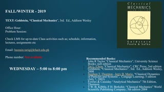 Classical mechanics introduction | PPTX