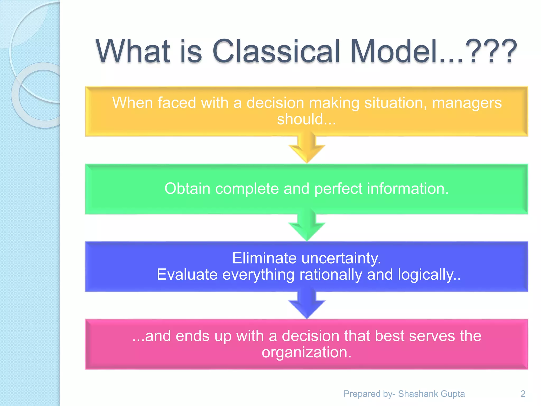 Classical model of decision making | PPTX