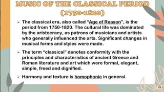 Music of the Classical Period -- Music 9 | PPTX