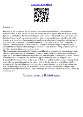 Classical Music Essay | PDF
