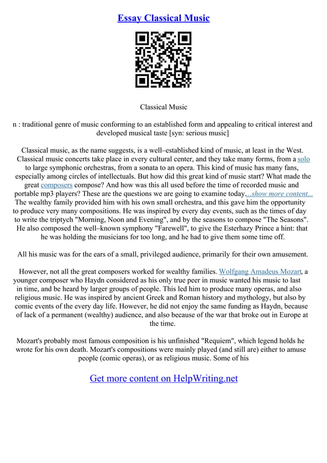 Classical Music Essay | PDF