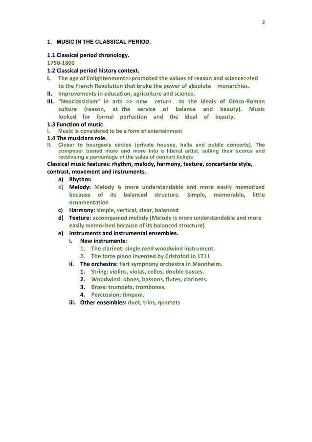 Classical music worksheet | PDF