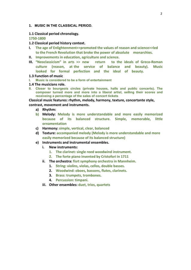 Classical music worksheet | PDF