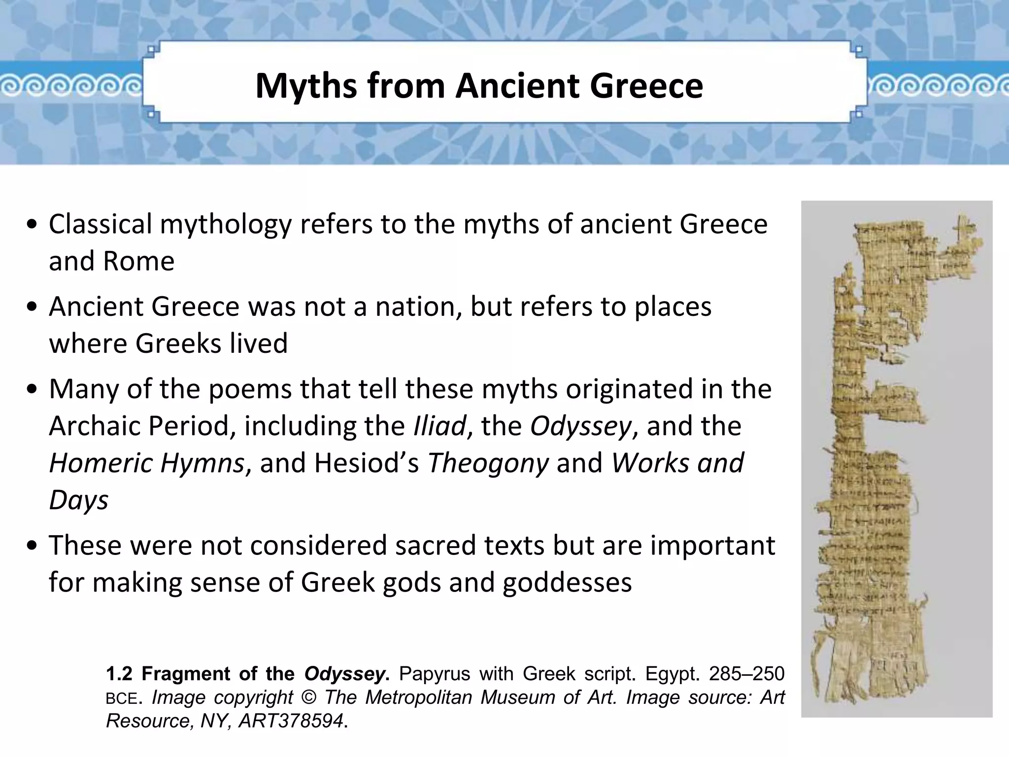 Classical mythology in context chapter 1 slides | PPTX