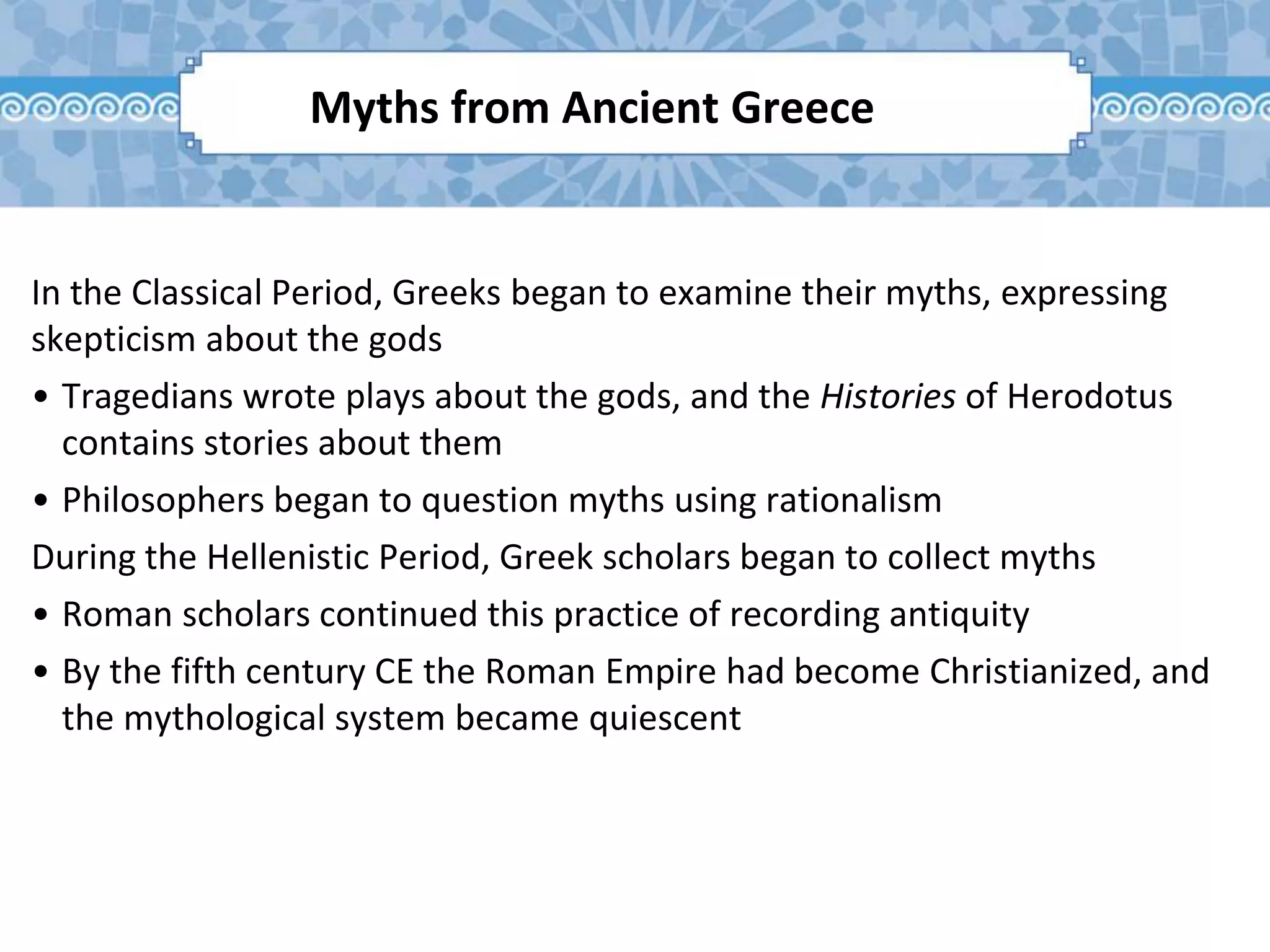 Classical mythology in context chapter 1 slides | PPTX