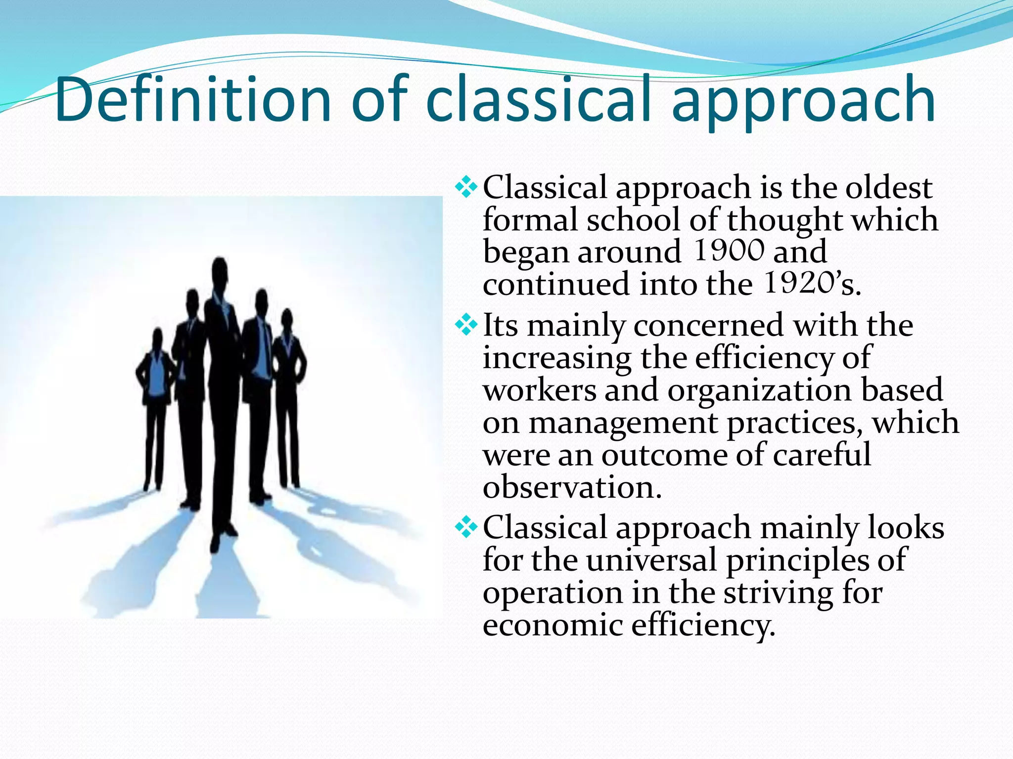 Classical & Neo classical theory of management | PPTX