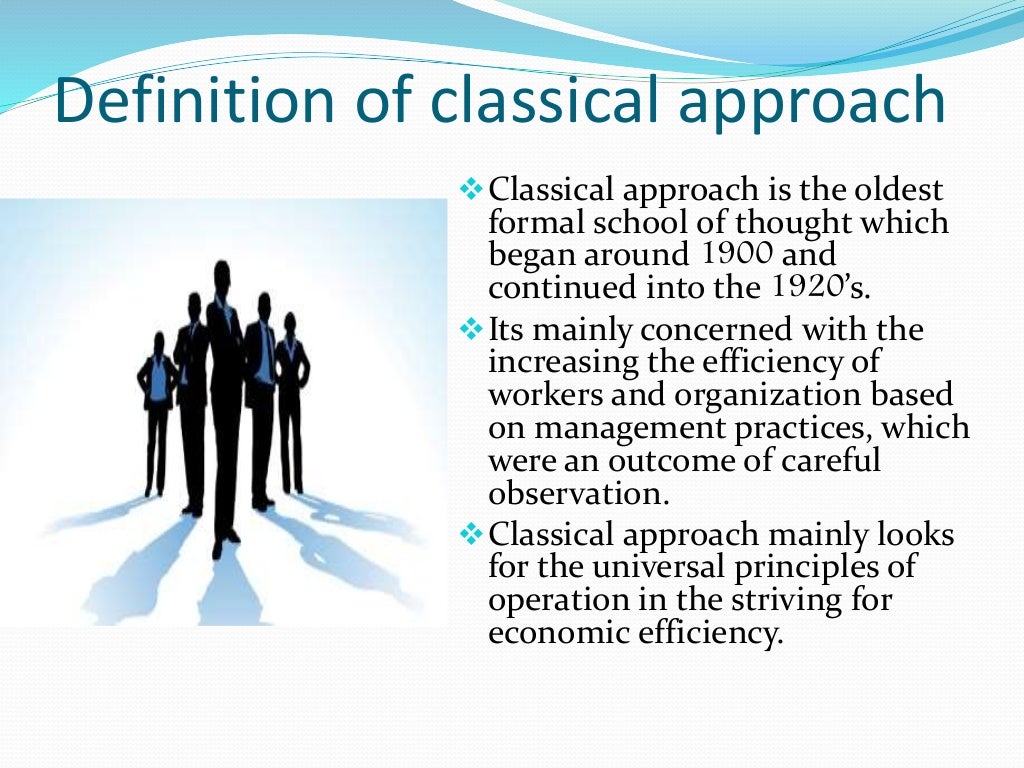 Classical & Neo classical theory of management