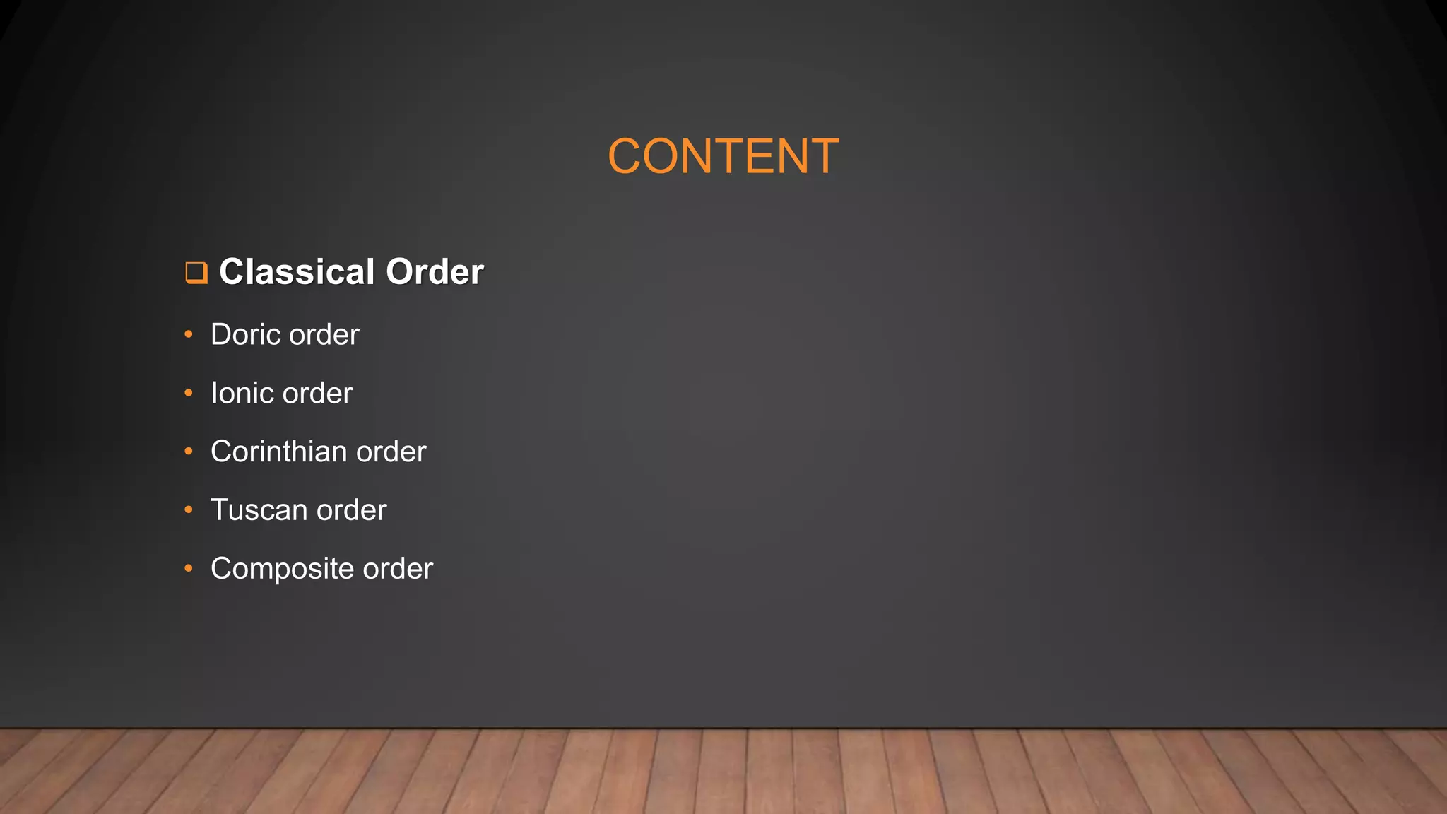 CLASSICAL ORDER | PPTX
