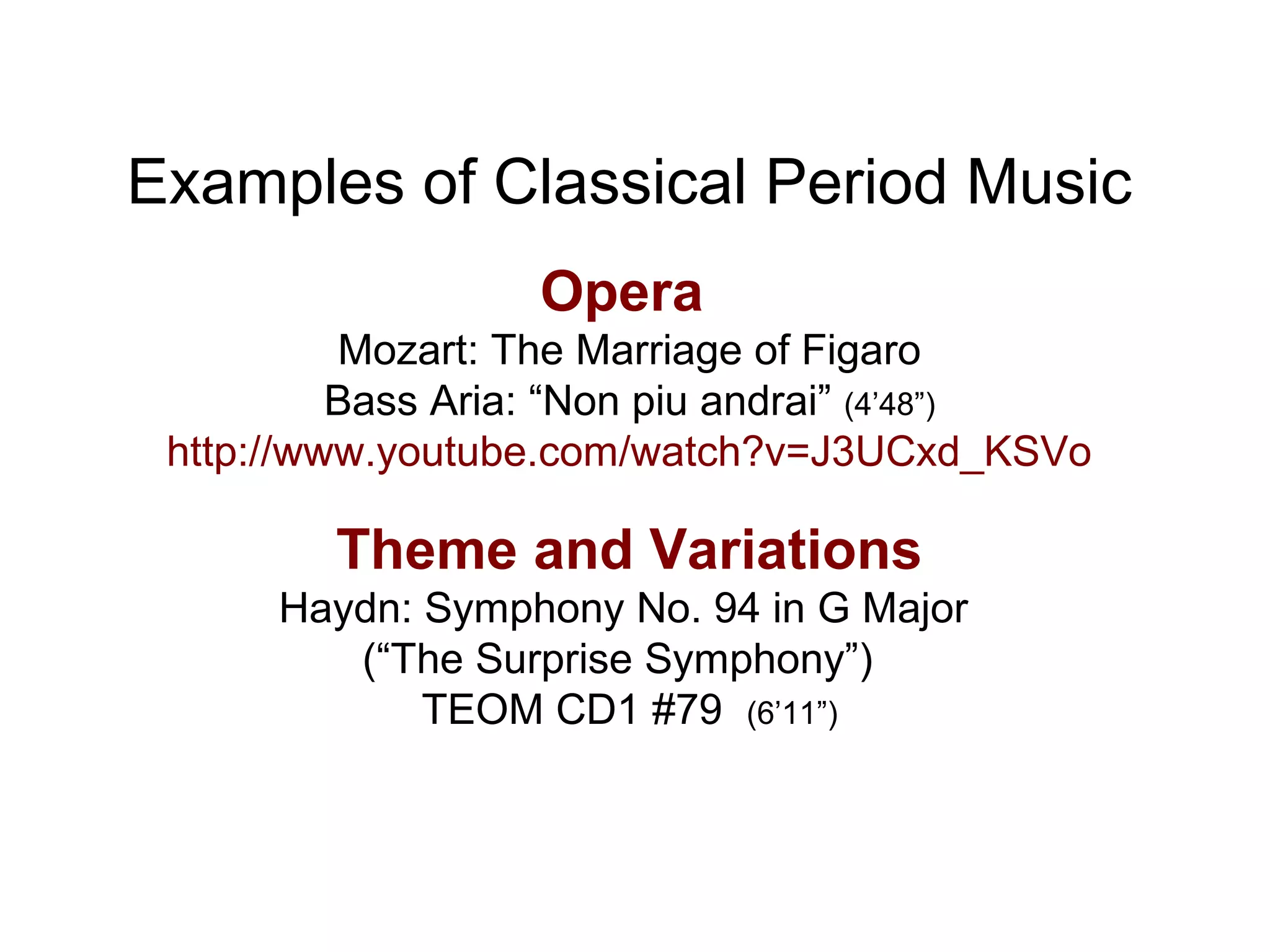 Classical period | PPT | Classical Music | Music