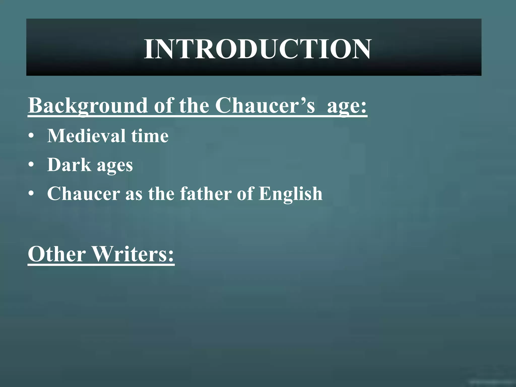 Classical poetry (Chaucer's style and versification) | PPTX