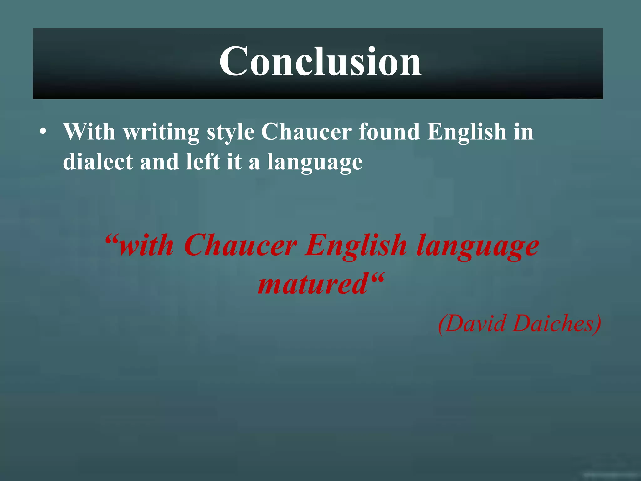 Classical poetry (Chaucer's style and versification) | PPTX