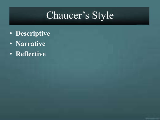 Classical poetry (Chaucer's style and versification) | PPTX