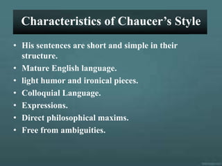 Classical poetry (Chaucer's style and versification) | PPTX
