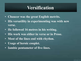 Classical poetry (Chaucer's style and versification) | PPTX