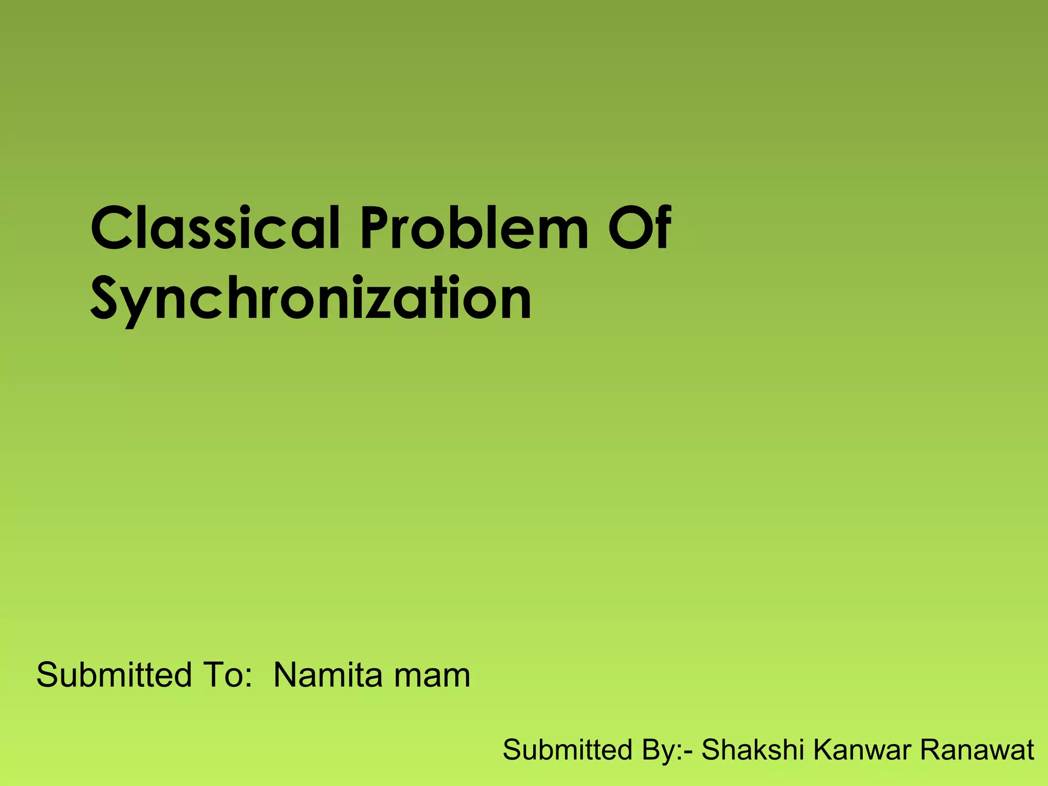 Classical Problem Of Synchronization Ppt Programming Languages Computing
