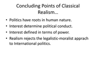 Classical realism in International Relations | PPTX