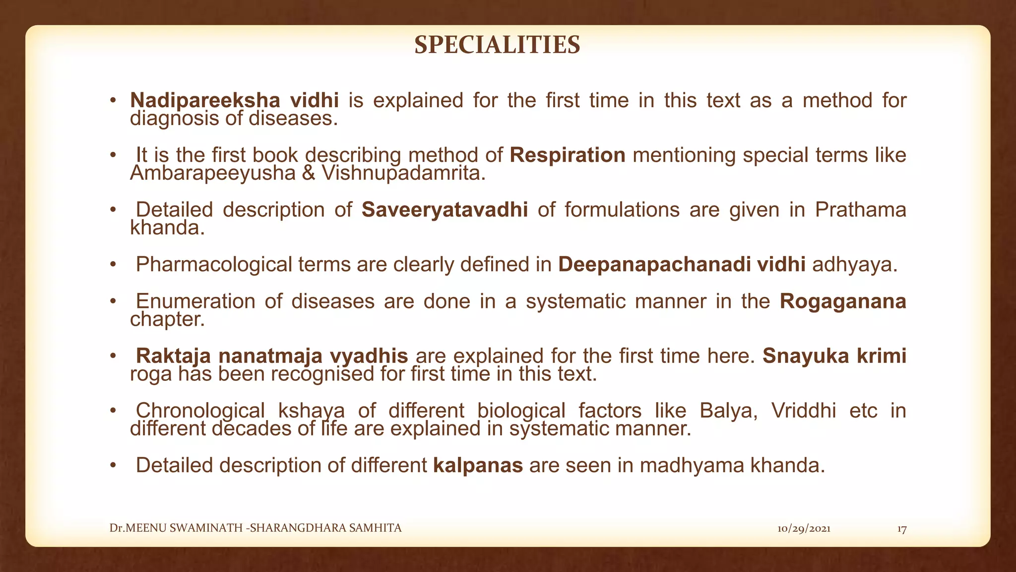 SHARANGDHARA SAMHITA-Dr.MEENU SWAMINATH | PPTX