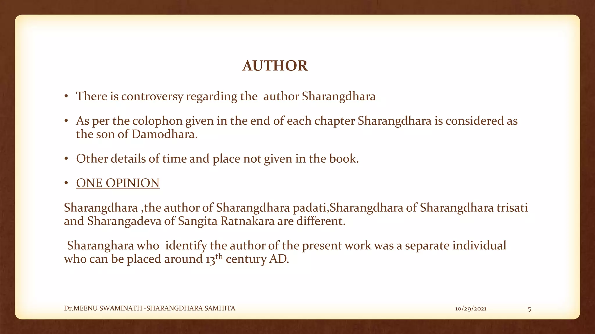 SHARANGDHARA SAMHITA-Dr.MEENU SWAMINATH | PPTX