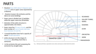 CLASSICAL THEATRES .pptxcasestudy on greek and roman ampitheatres. | PPT