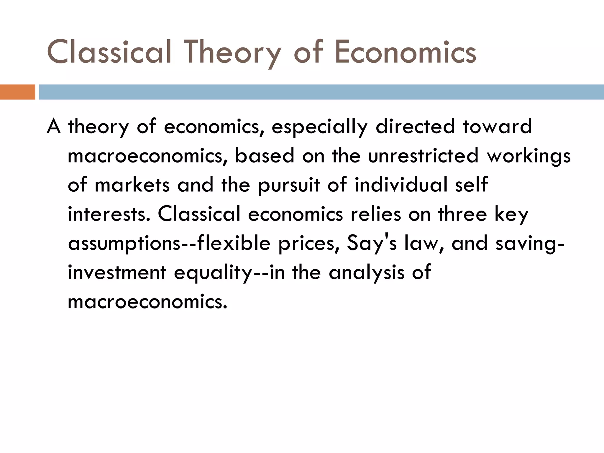 Classical theory of economics | PPT