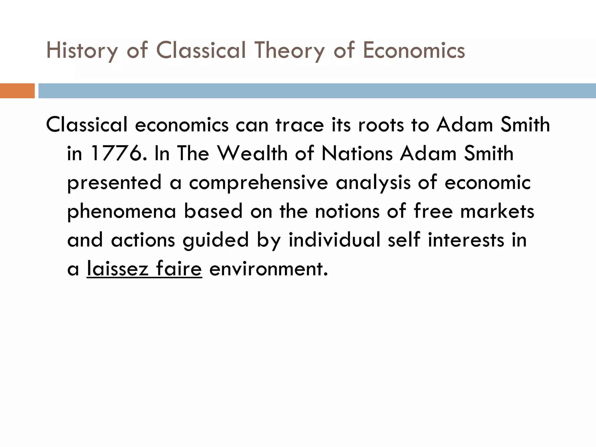 Classical theory of economics | PPT