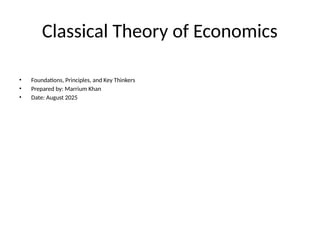 Classical_Theory_of_Economics Macro..... | PPTX