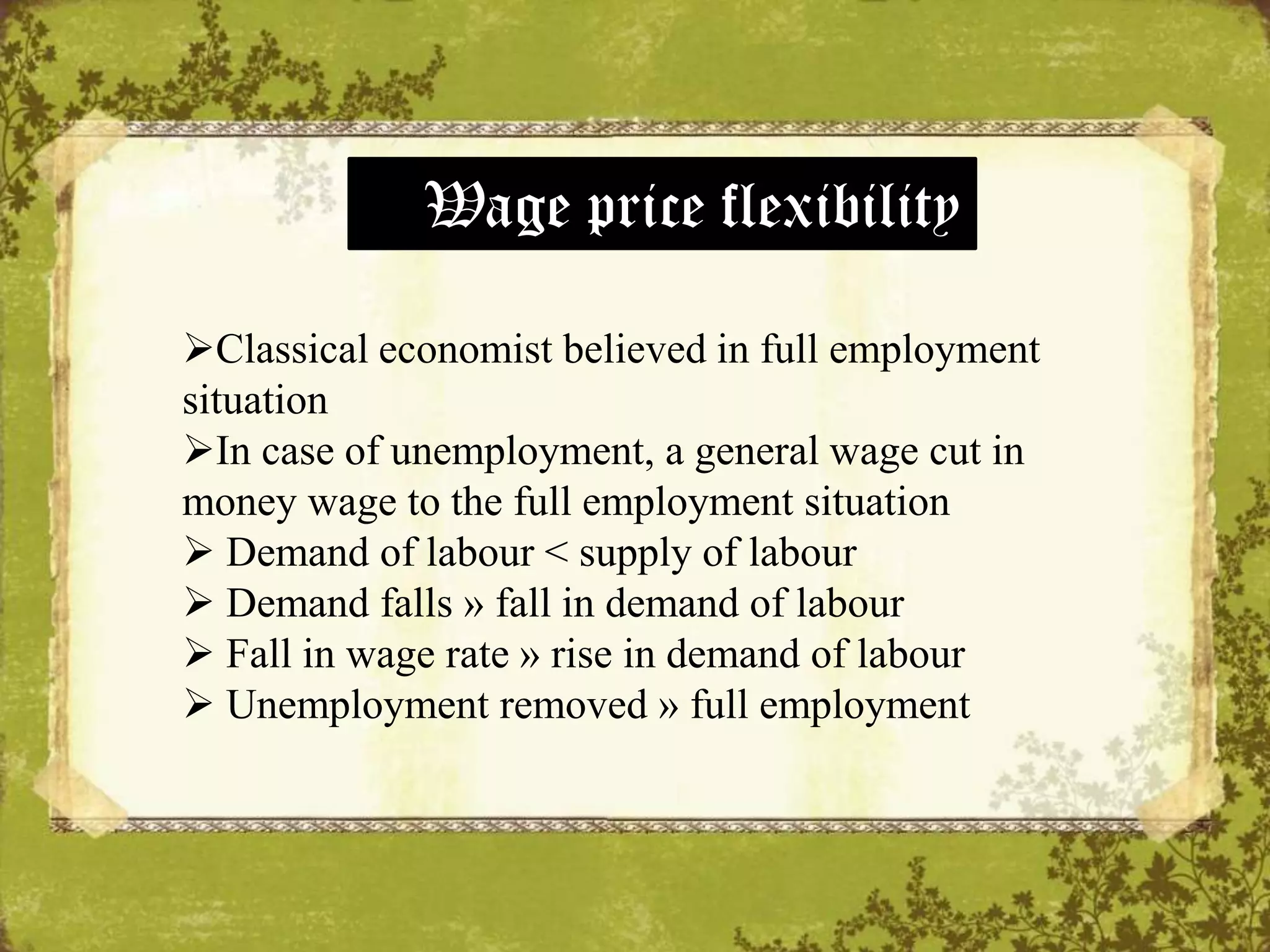 Classical theory of employment | PPTX
