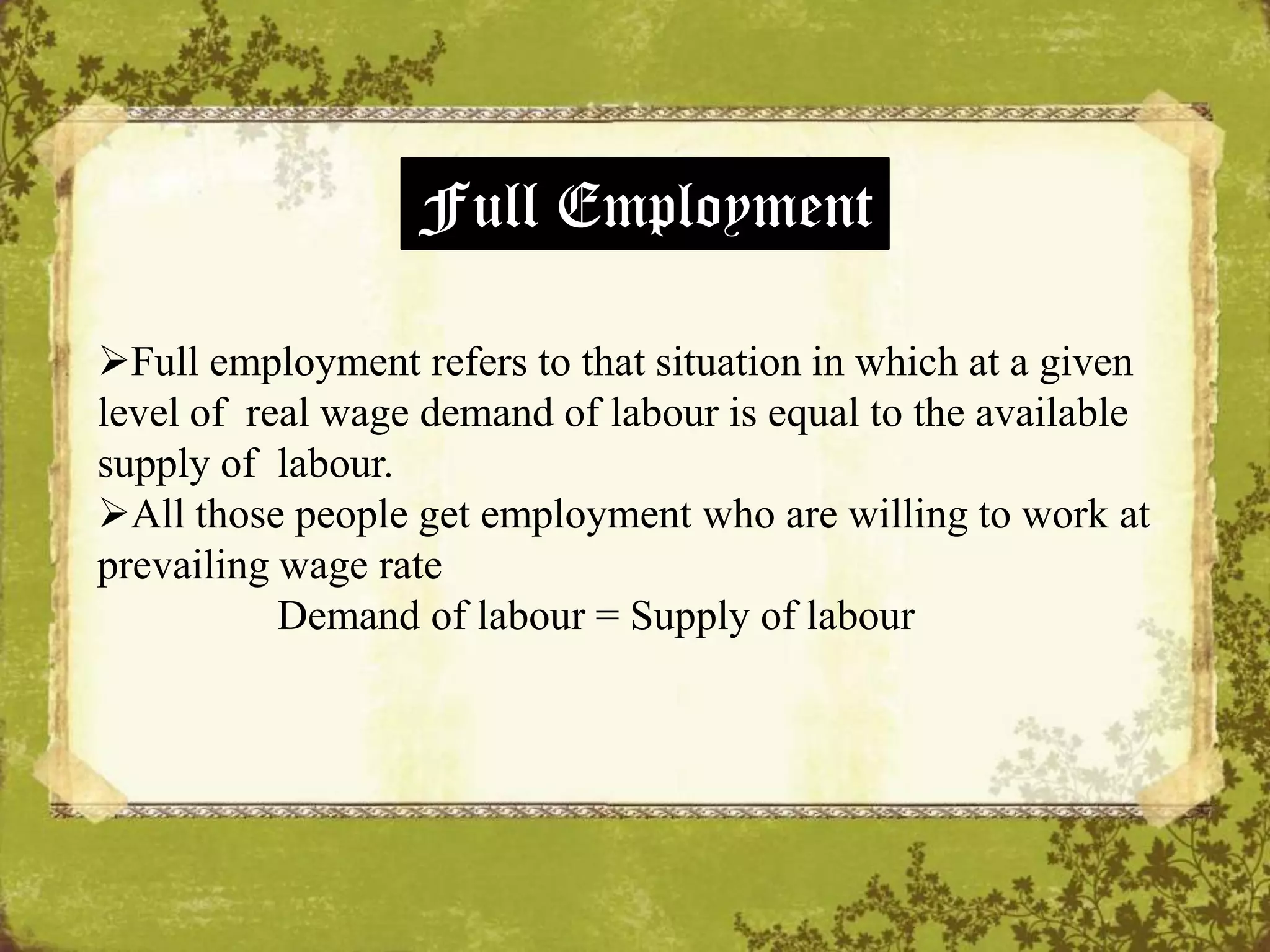 Classical theory of employment | PPTX