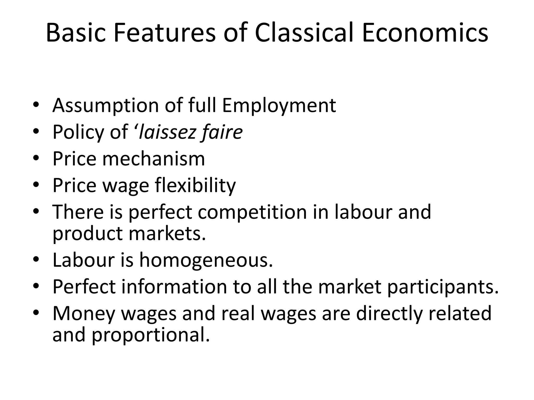 Classical theory of employment | PPTX