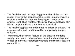 Classical theory of employment | PPTX
