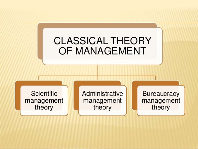 Classical theory of management