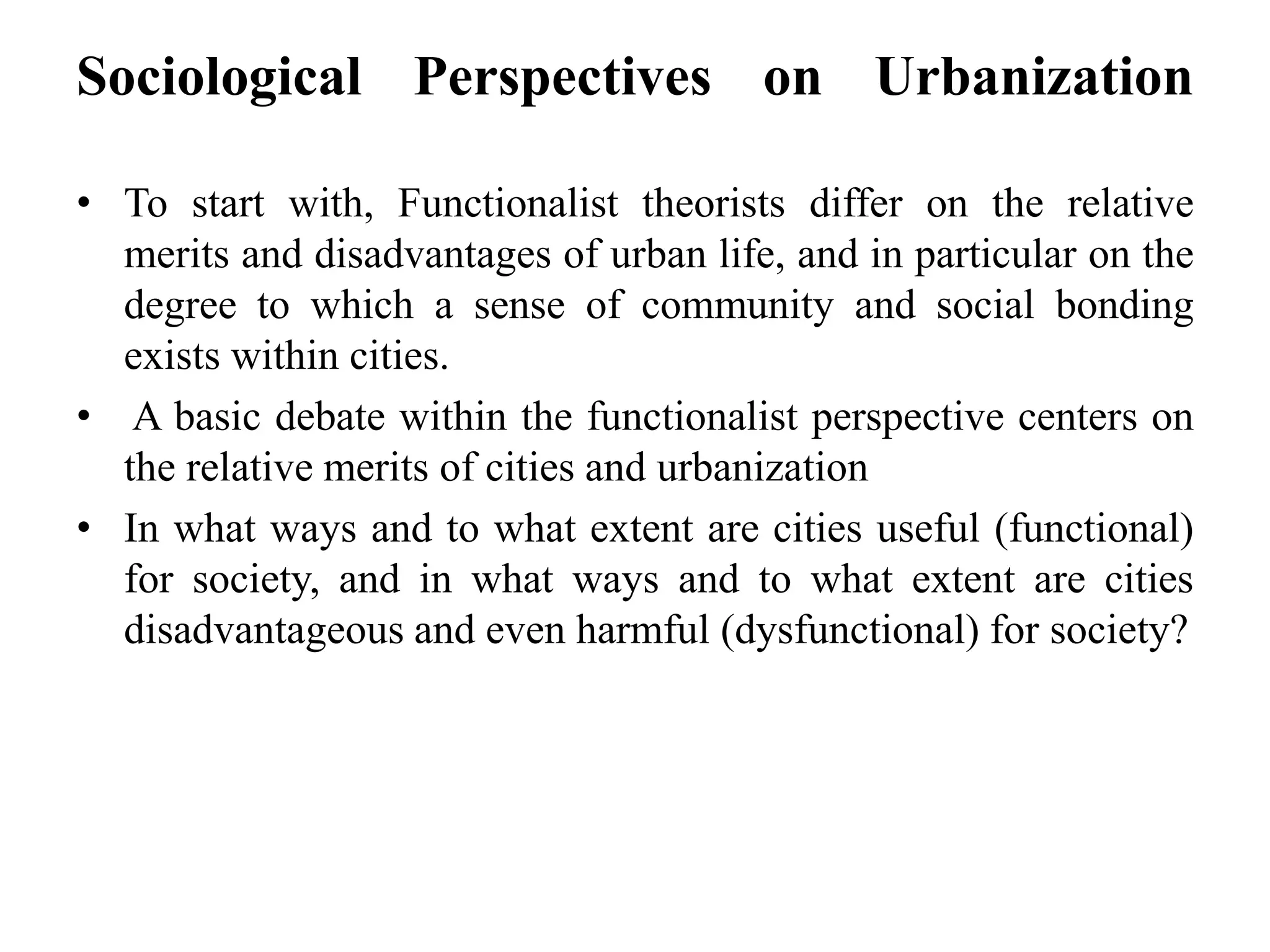 Classical urban sociological theories | PPTX