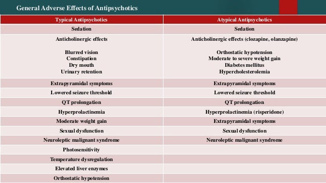 Classical versus atypical antipsychotics