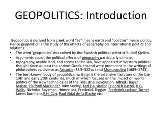 Classical views of geopolitics | PPTX