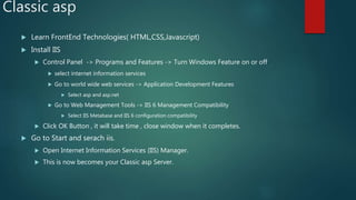 Classic asp , VB.net insert update delete crud | PPT