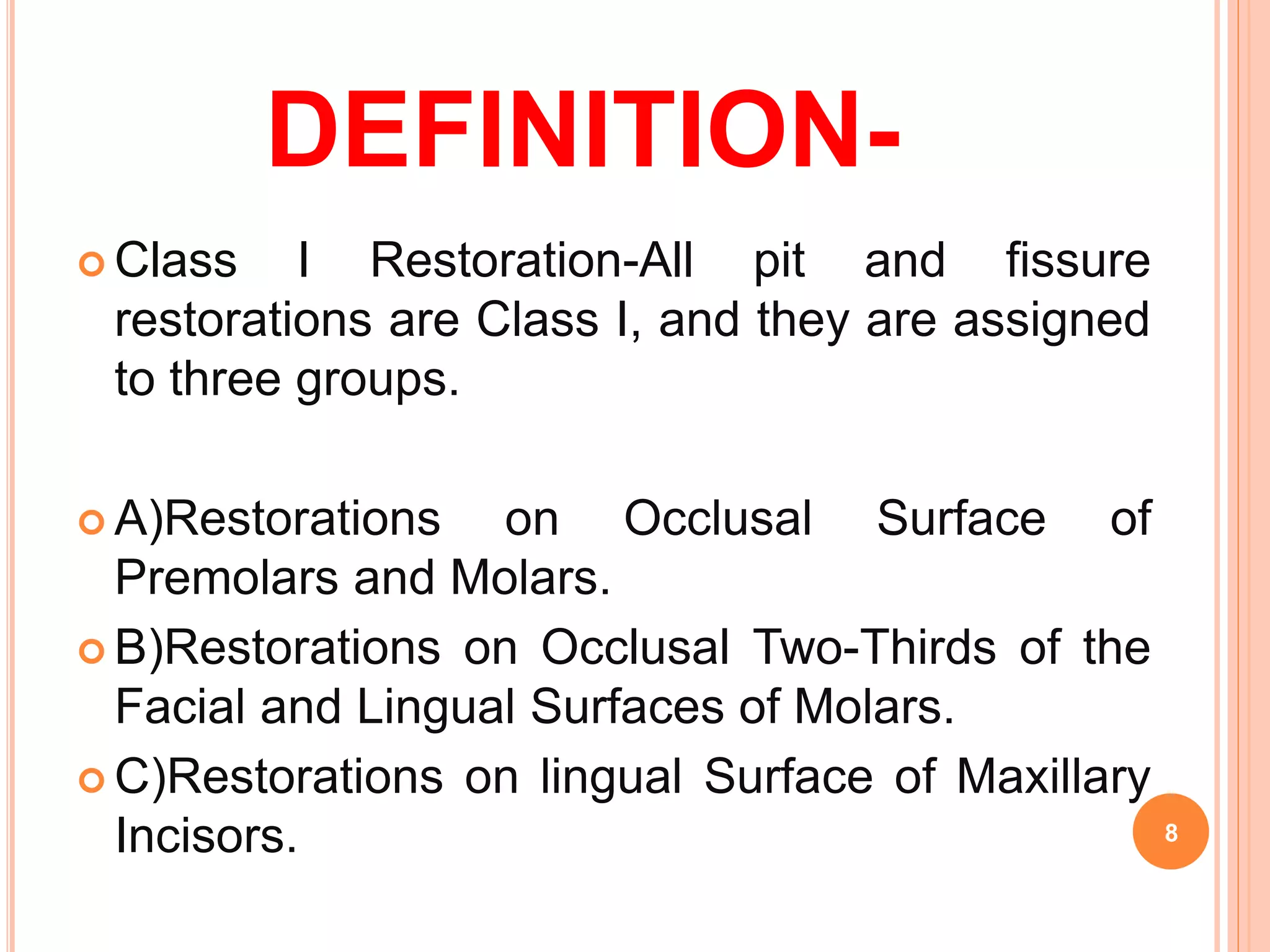 Class i cavity preparation | PPTX