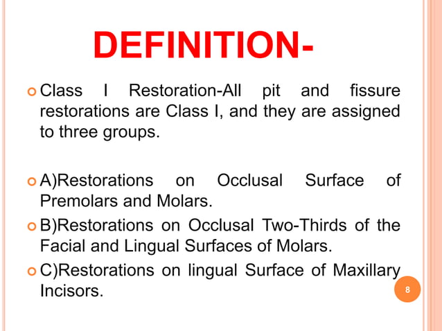 Class i cavity preparation | PPTX