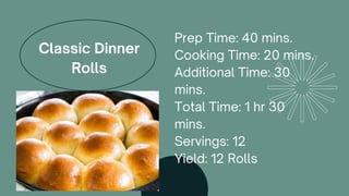 Classic Dinner Rolls Recipe - Limbo, EKO | PDF
