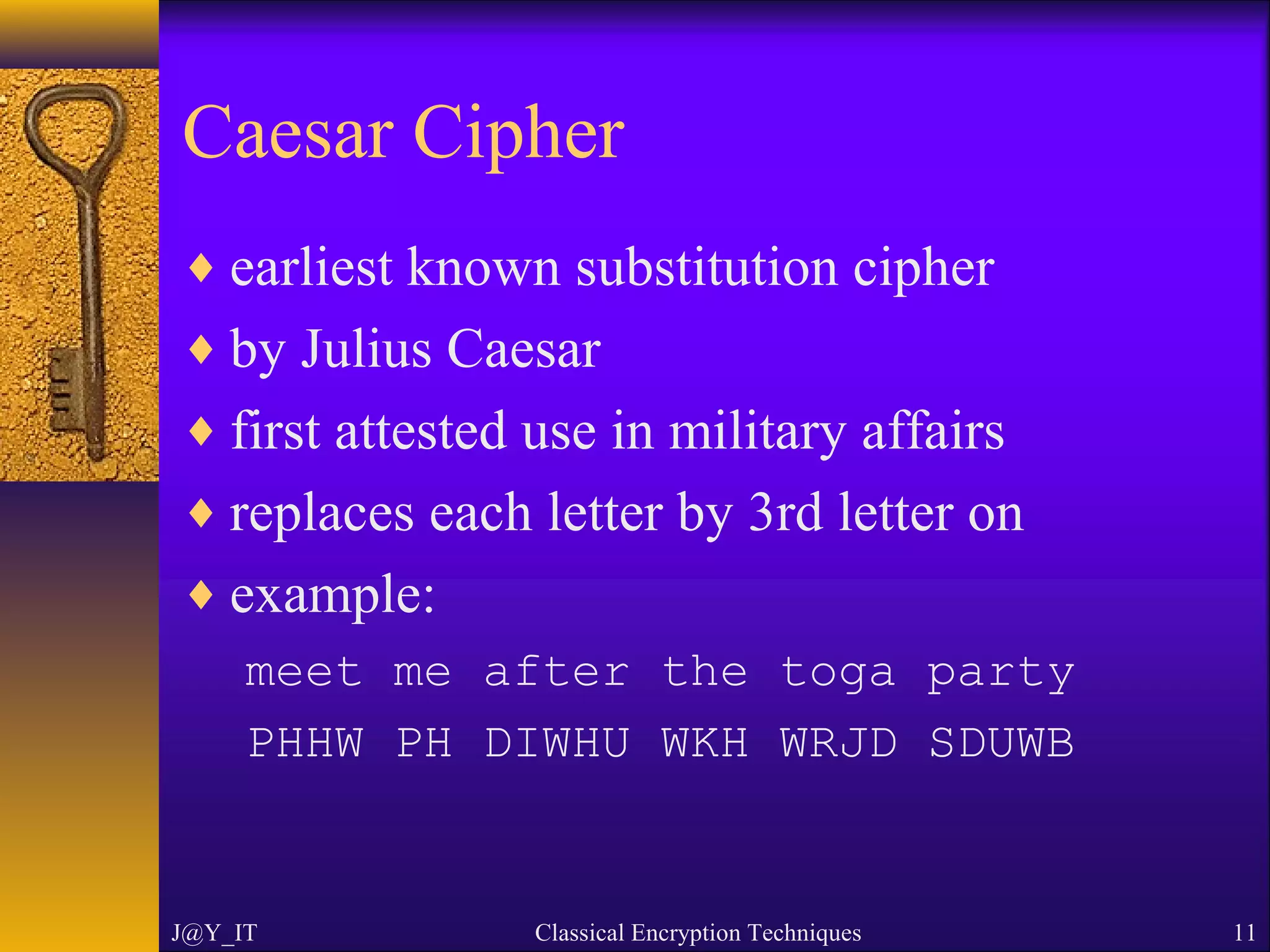 Classic Information encryption techniques | PPT