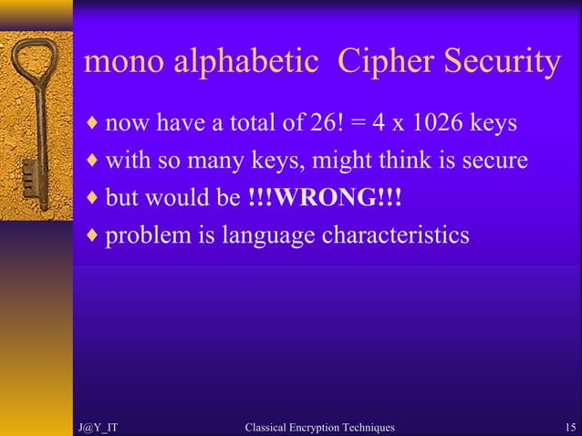 Classic Information encryption techniques | PPT | Information and Network Security | Computing